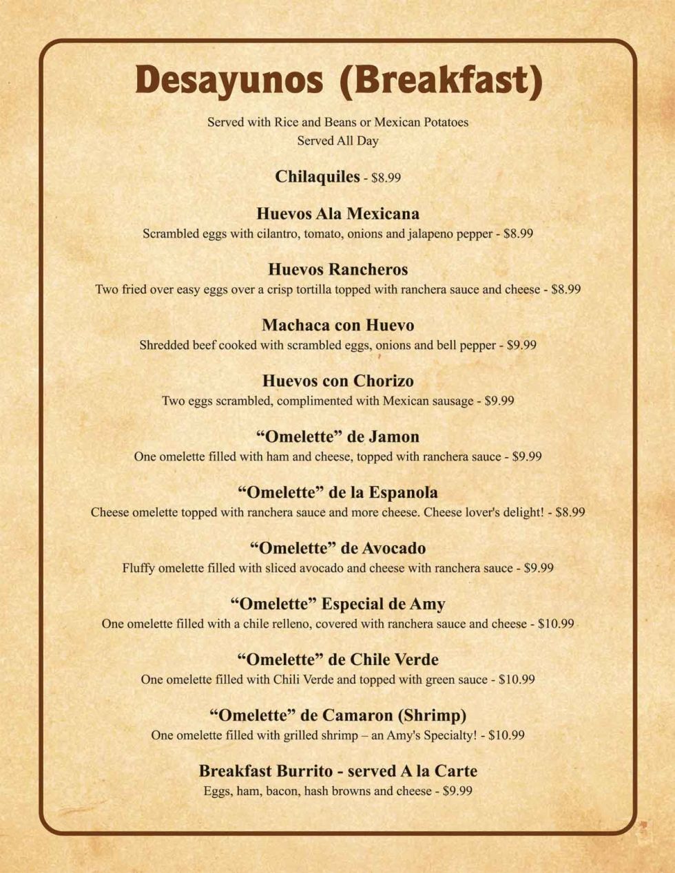 Amys Mexican Restaurant | Mexican Food Restaurant